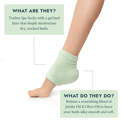 Moisturizing Heel Socks Mint | VOESH New York